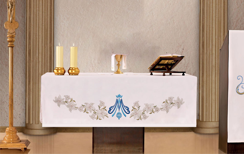 Altar Cloth Blue Mary Motif