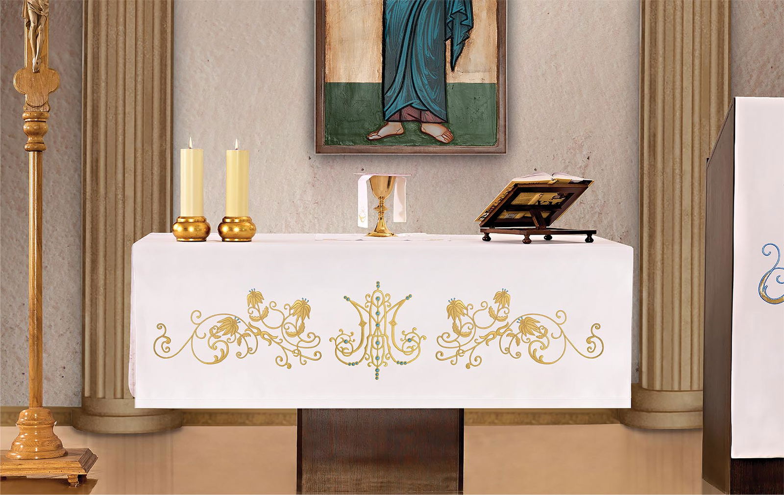 Altar Tablecloth Marian Symbol