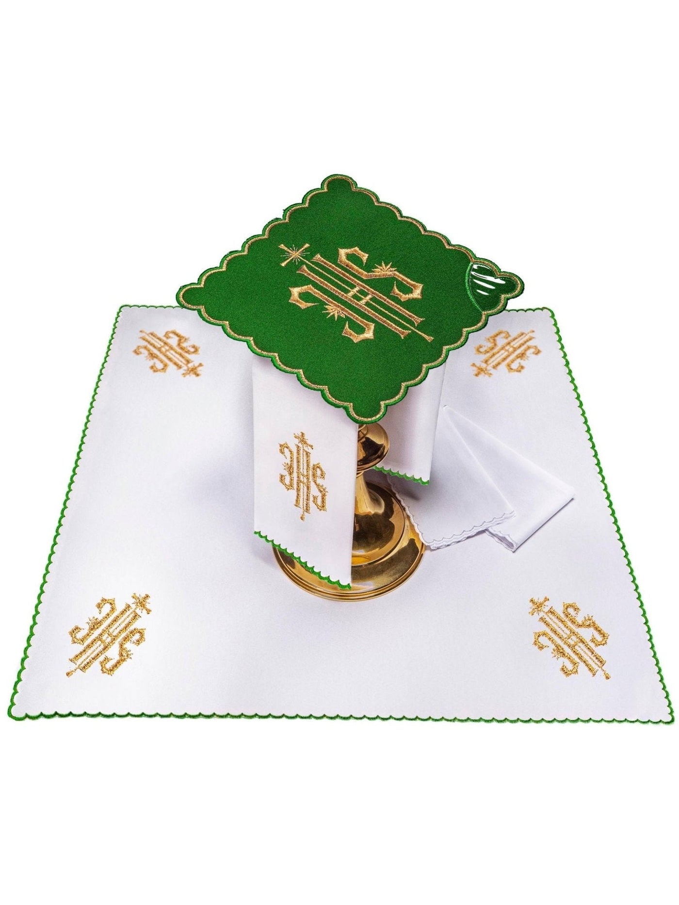 Chalice Set Green IHS Embroidery