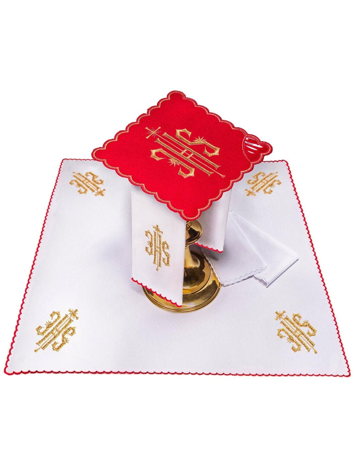 Chalice Set Red IHS Embroidery