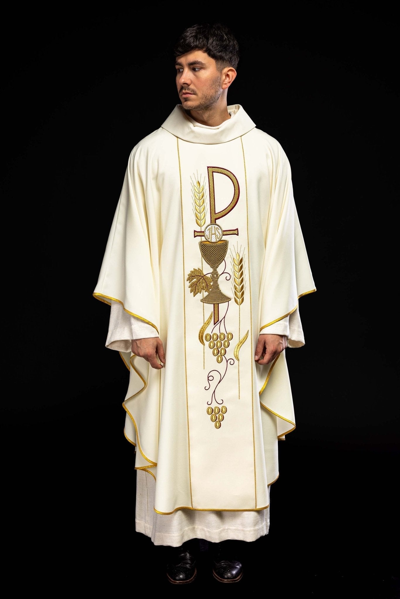 Chasuble IHS Chalice Ecru