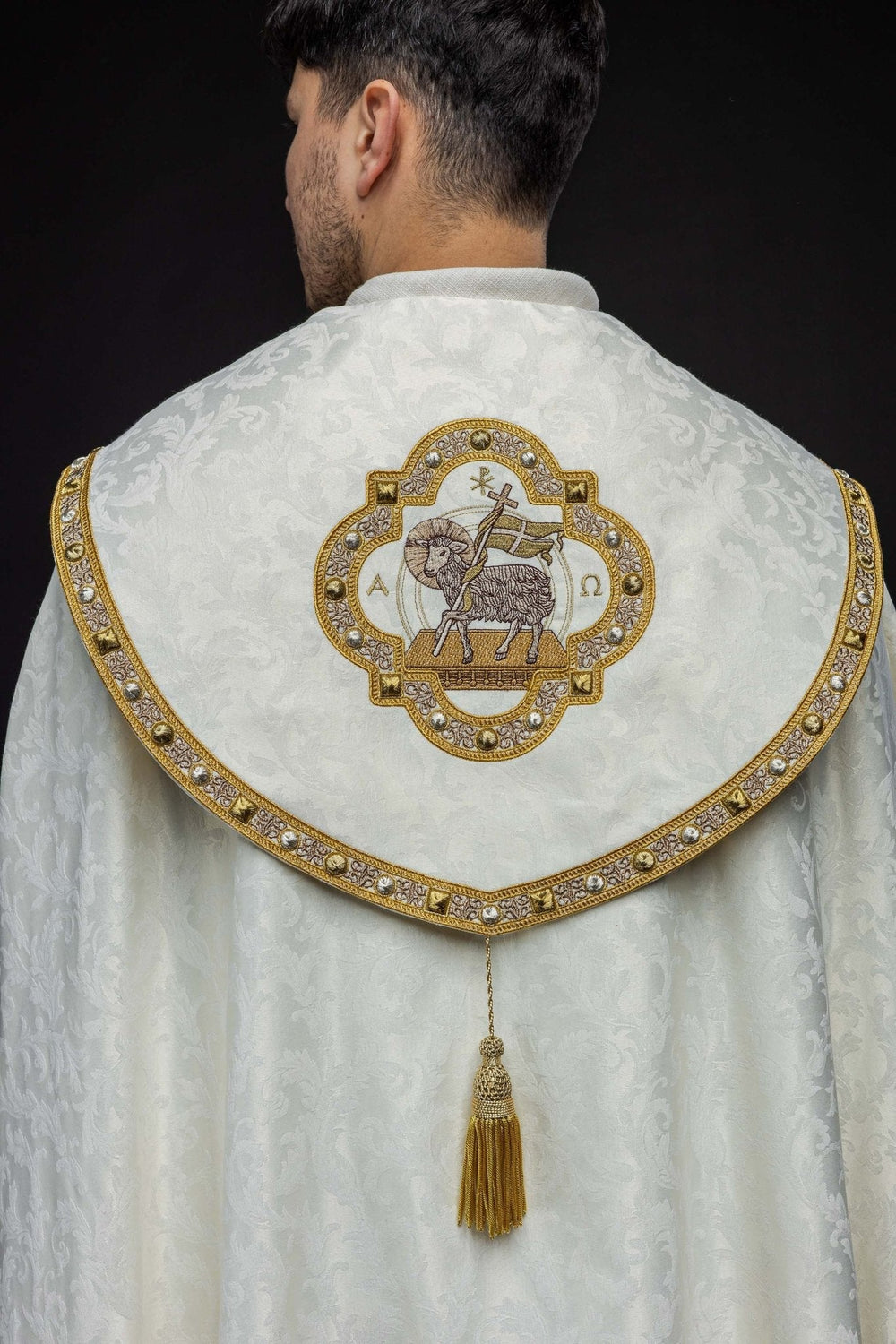 Chasuble Easter Lamb Ecru Gold