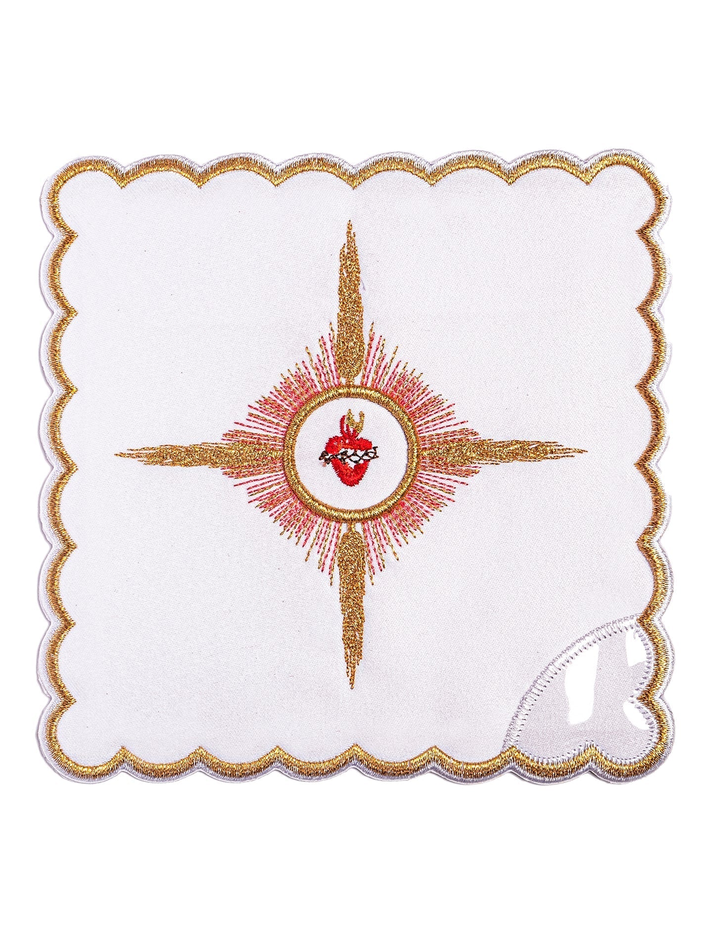 Embroidered pall with the symbol of the Sacred Heart of Jesus