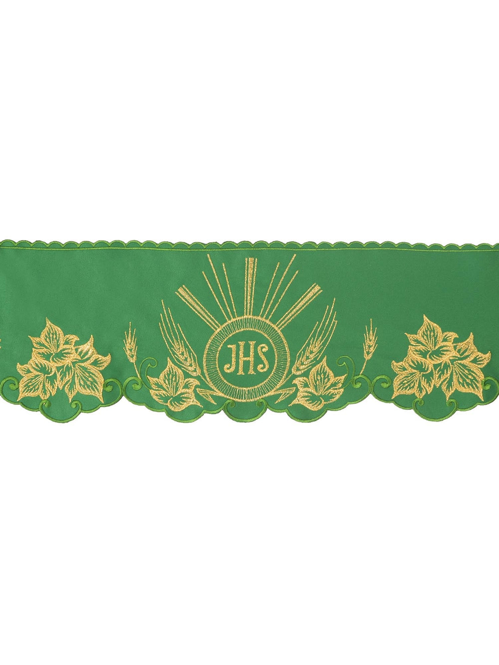 Green Altar Cloth Gold IHS