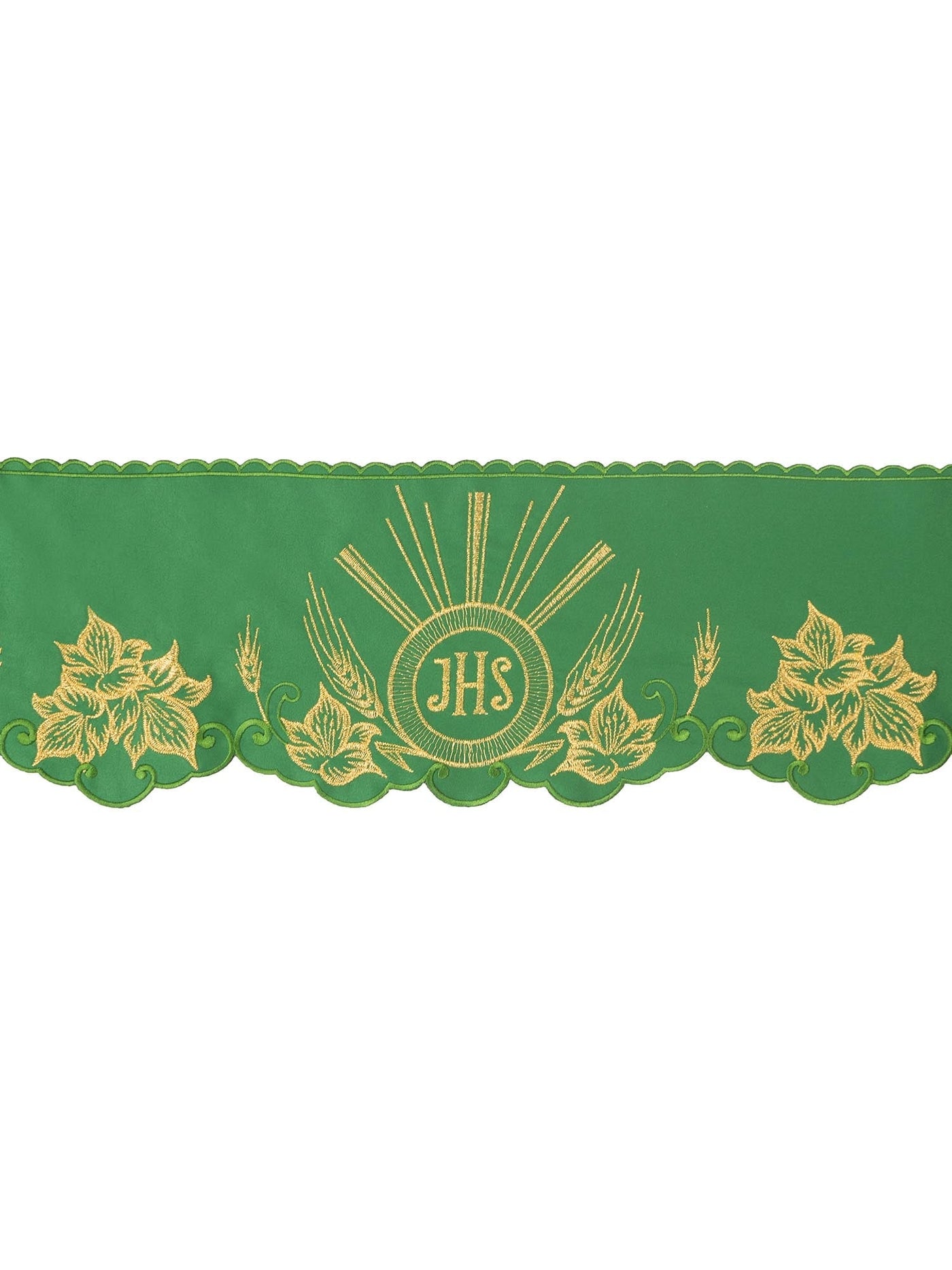 Green Altar Cloth Gold IHS