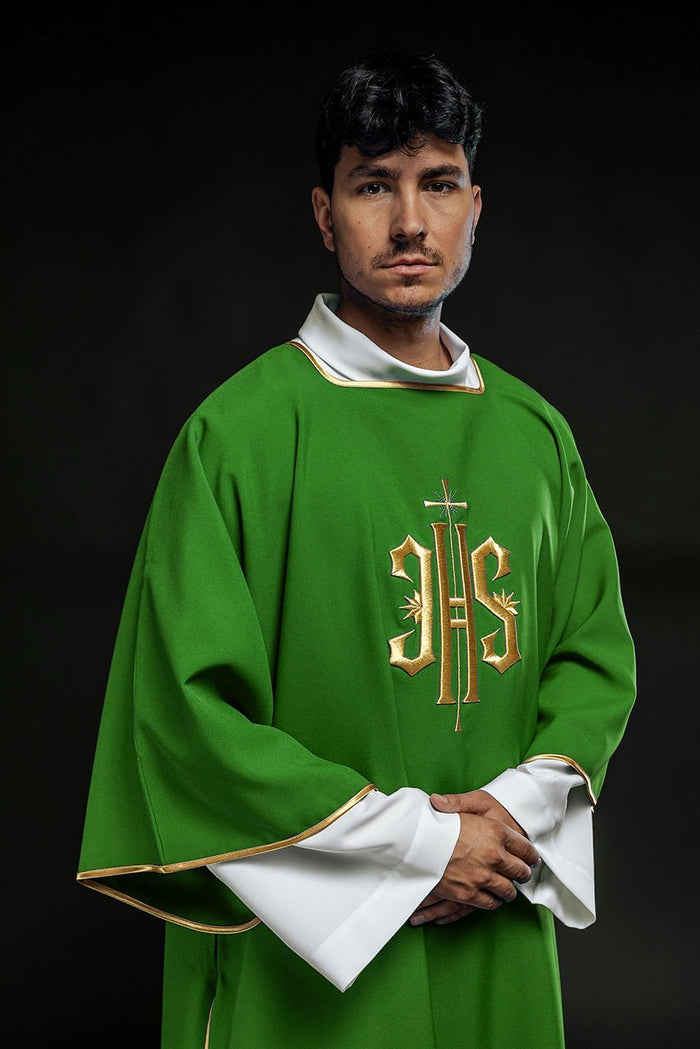 Green Dalmatic Gold IHS Embroidered - Shop Now