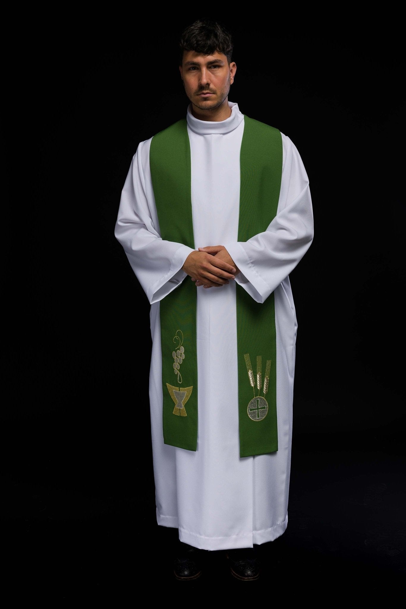 Green Stole Chalice Wheat Grapes