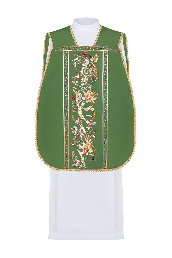 Green Roman Chasuble embroidered with the motif of the Sacred Heart of ...