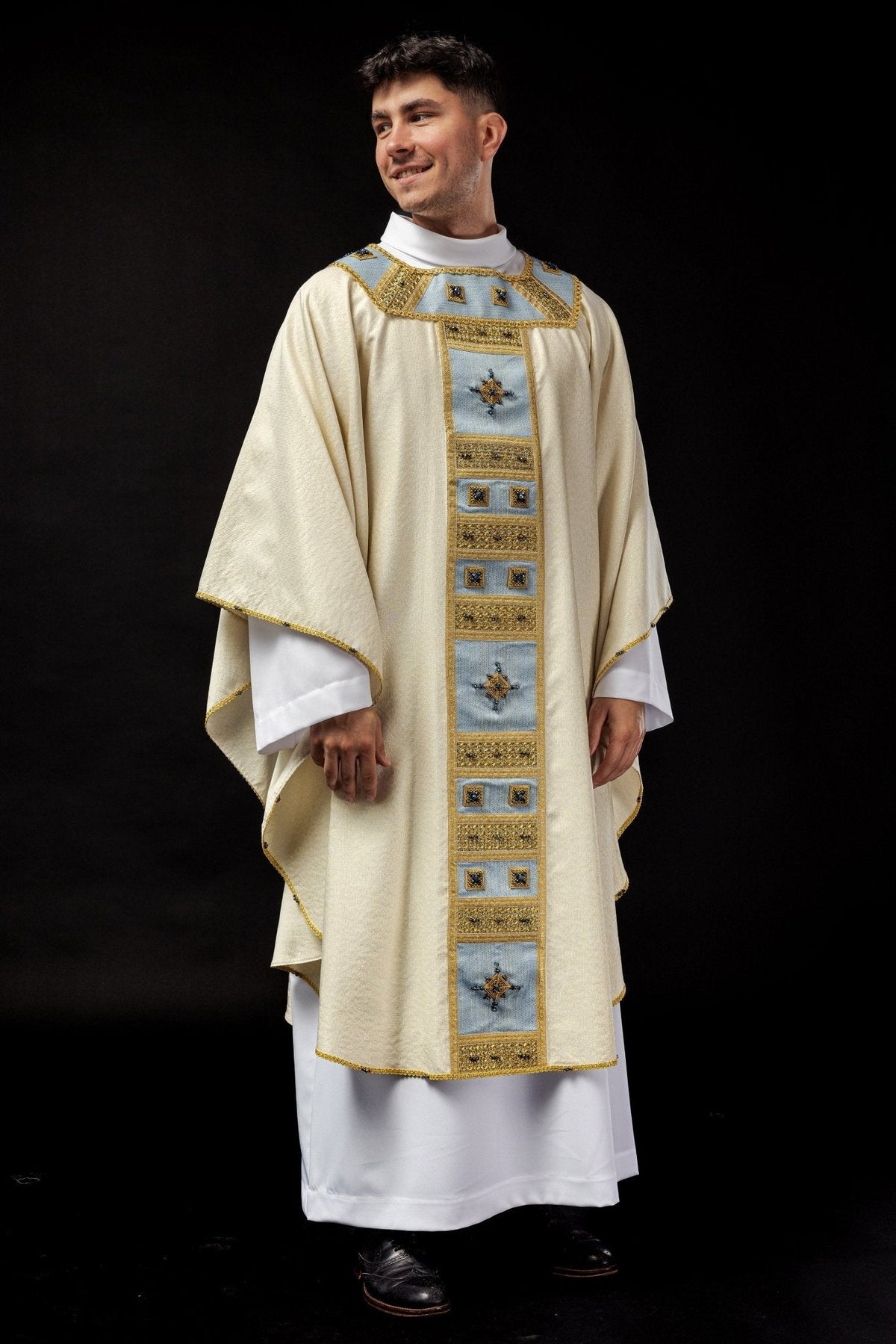 Light Blue Chasuble Stones - Handmade