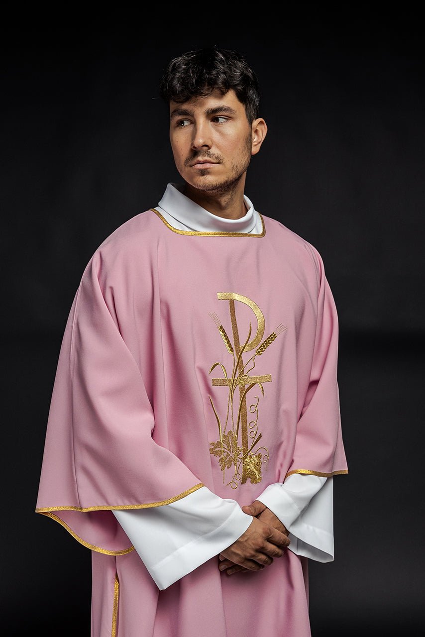 Pink Dalmatic Gold Cross PAX
