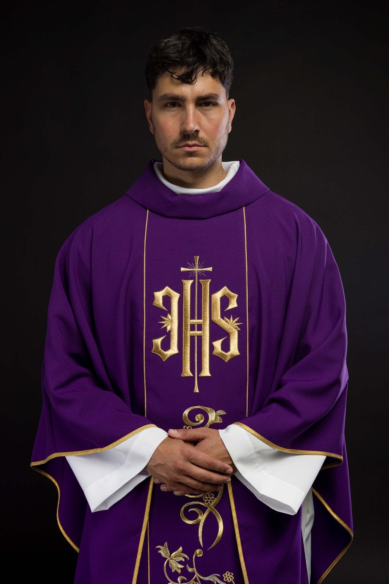Purple Chasuble IHS Motif