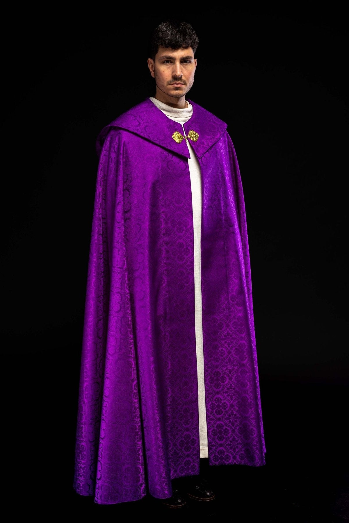Purple Liturgical Cope Jacquard Fabric