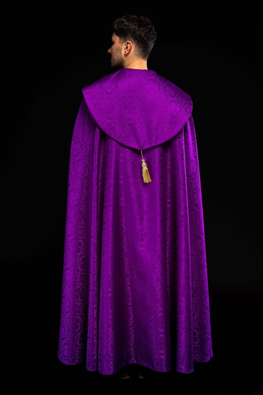 Purple Liturgical Cope Jacquard Fabric
