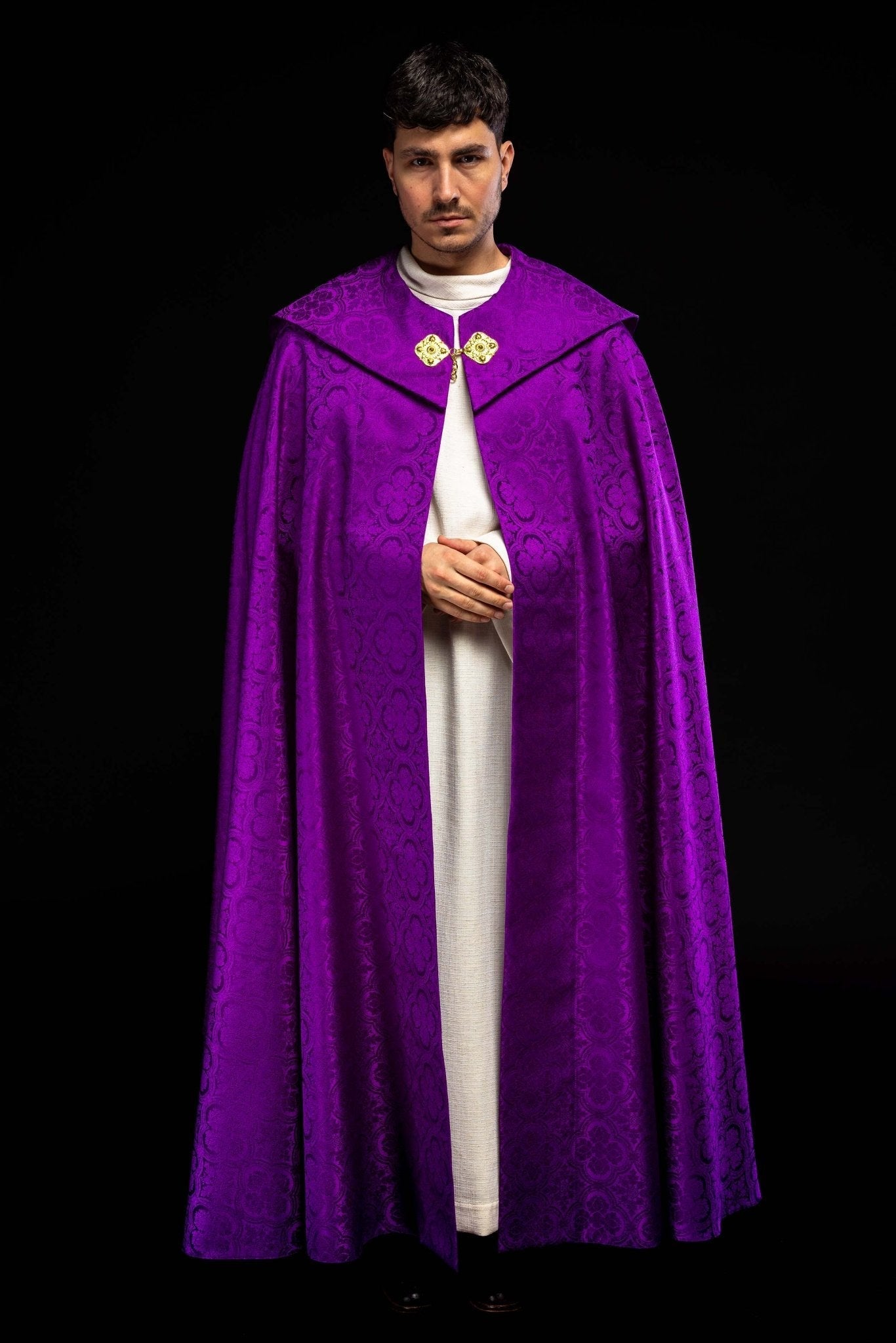 Purple Liturgical Cope Jacquard Fabric