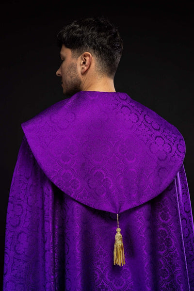 Purple Liturgical Cope Jacquard Fabric