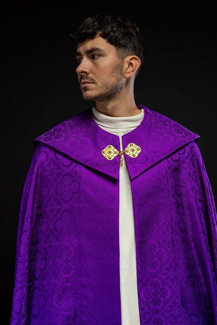 Purple Liturgical Cope Jacquard Fabric