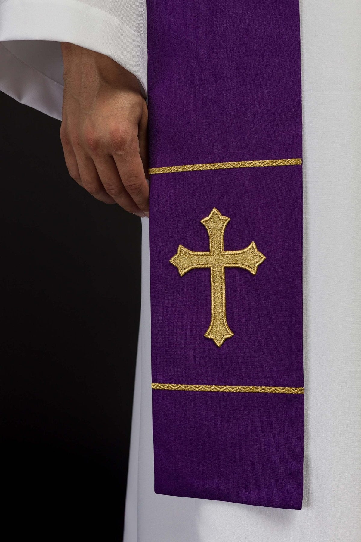 Purple Priest Stole Cross
