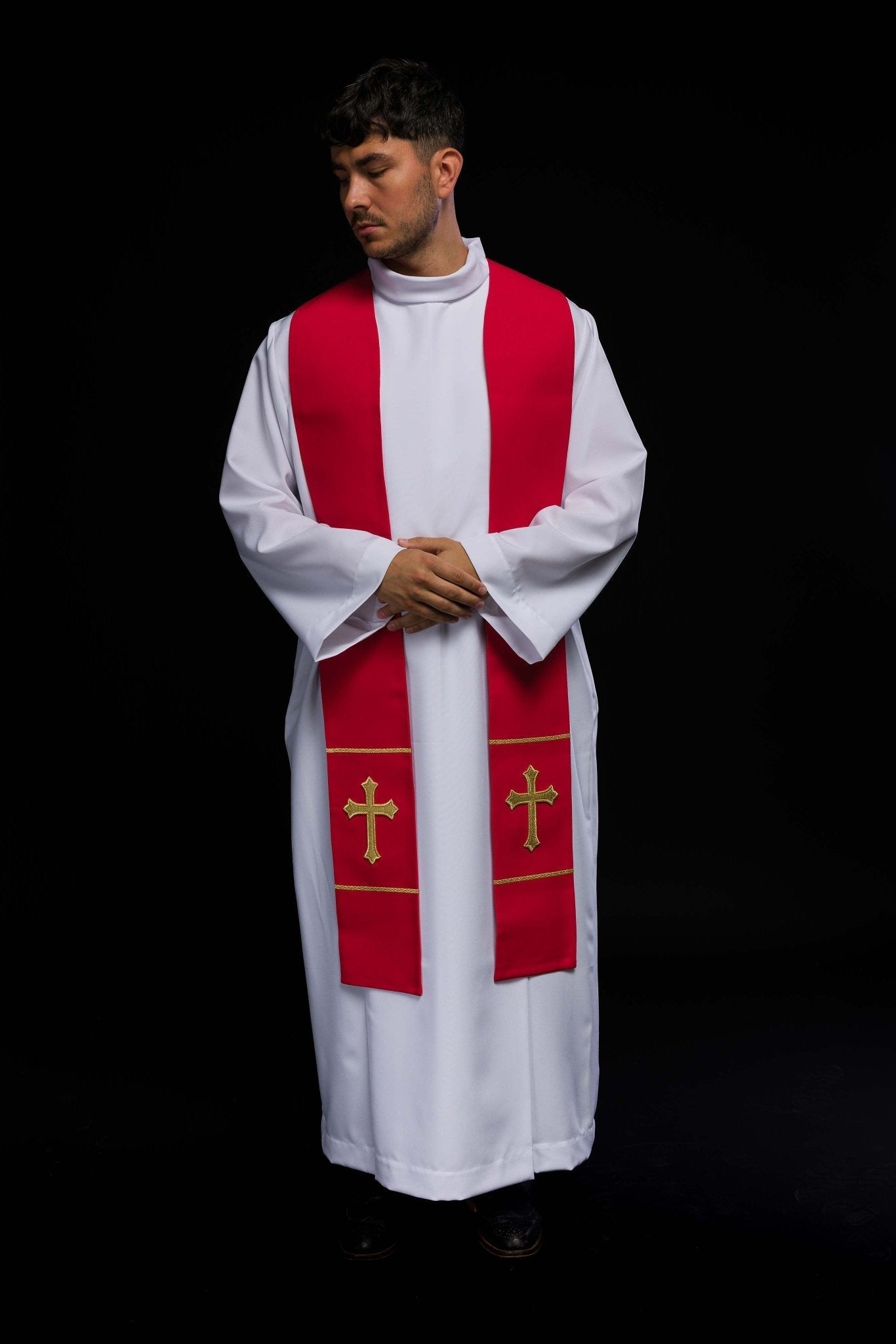 Red Priestly Stole with Cross
