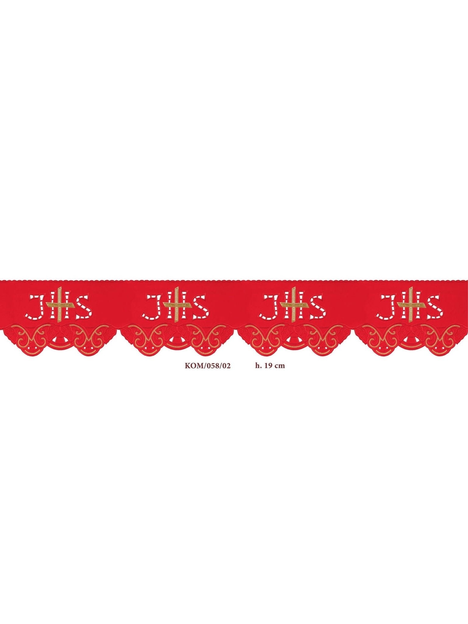 Trimmings IHS Cross Red